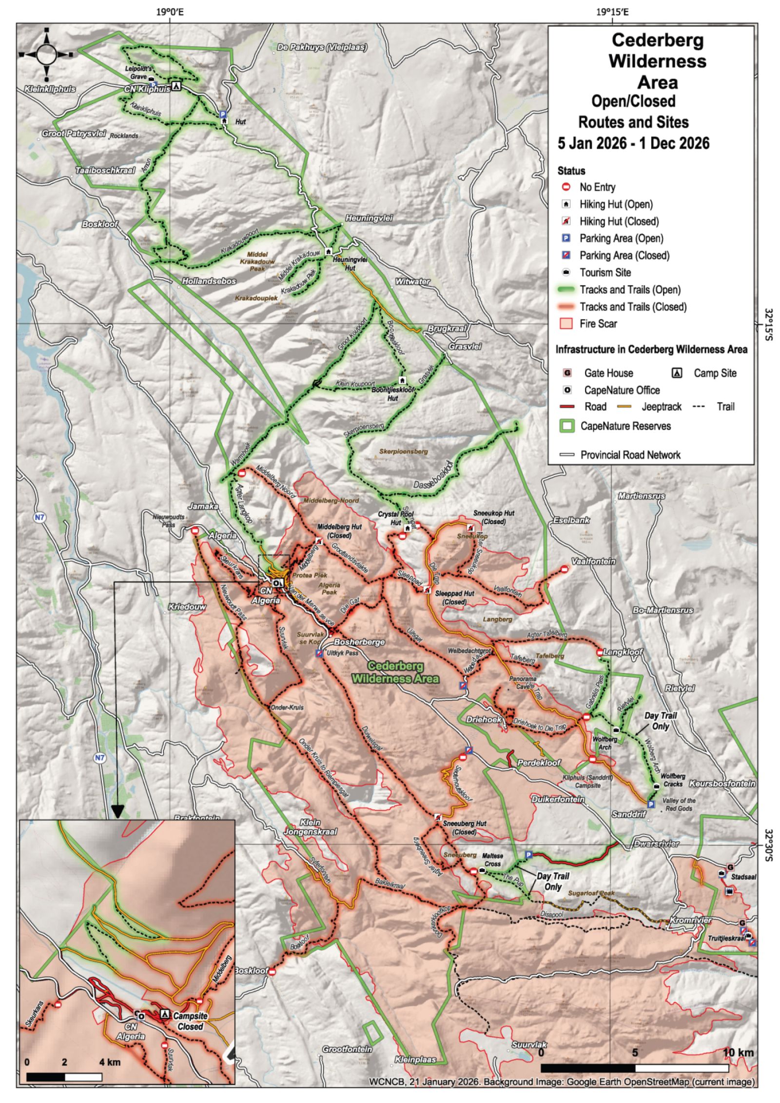 Cederberg fire recovery and visitor access
