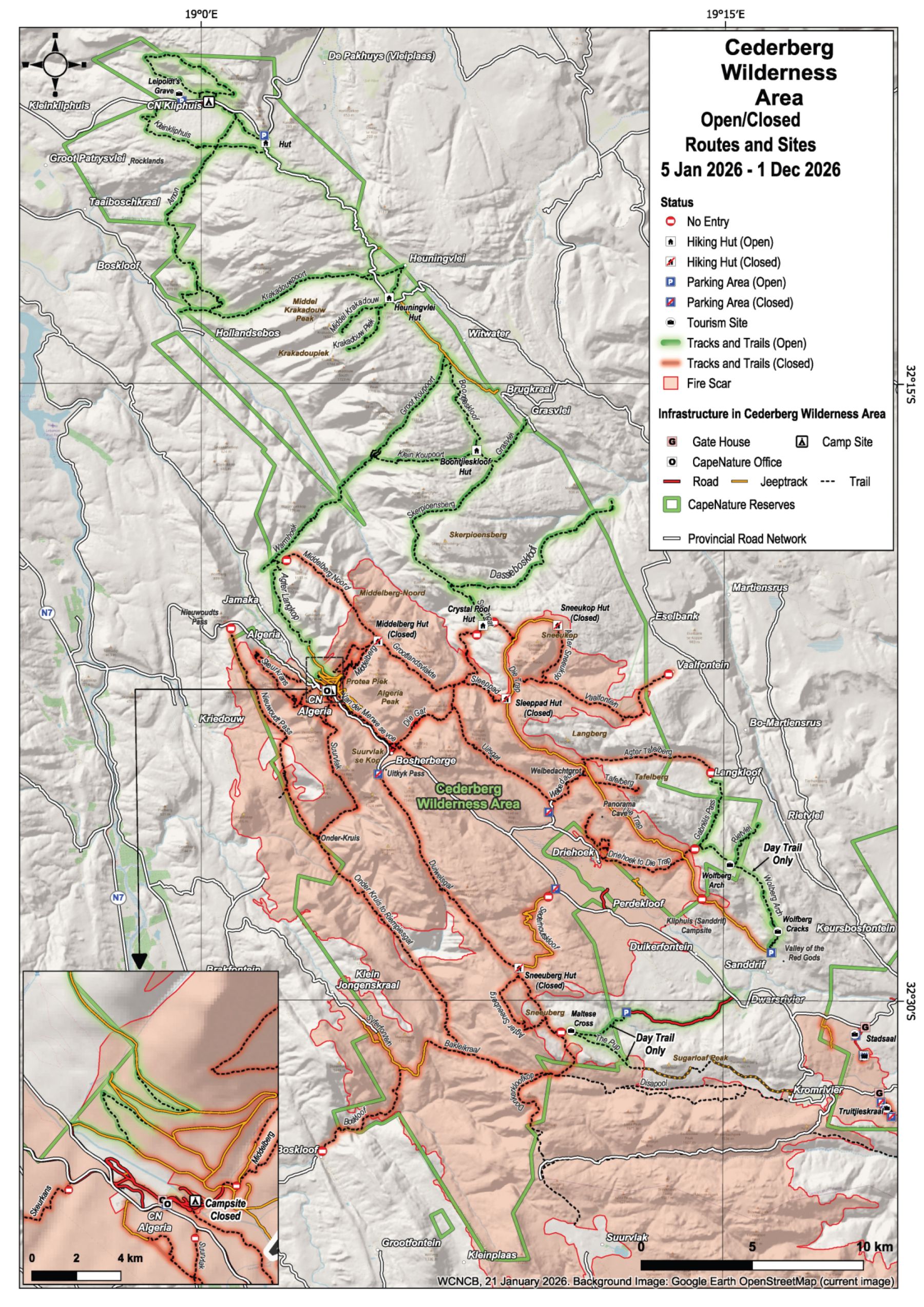 Cederberg fire recovery and visitor access