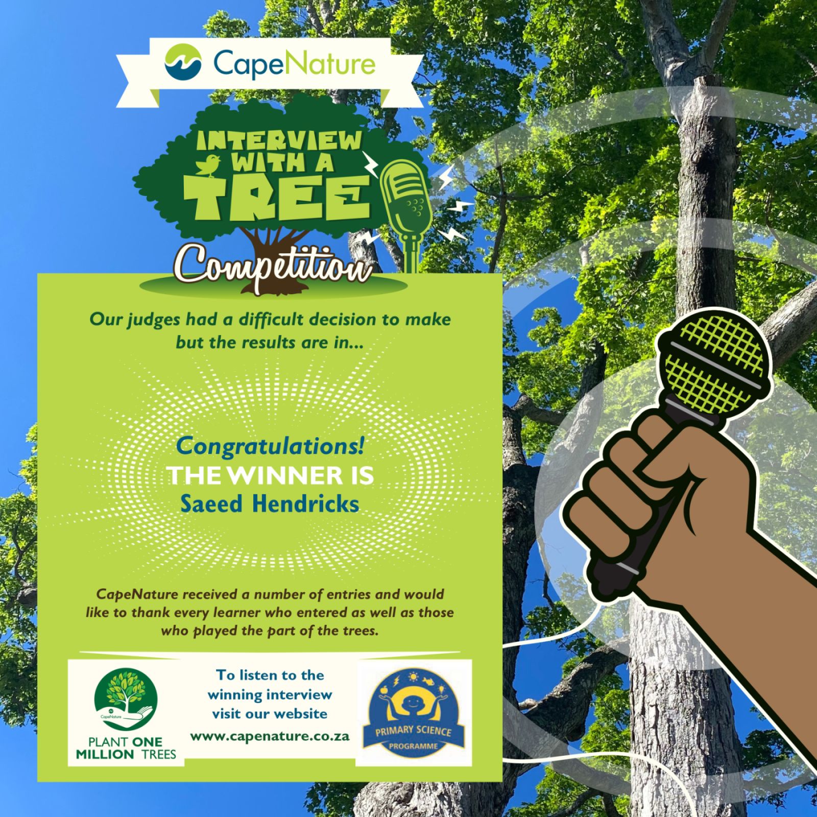 Meet the winner of our "Interview with a tree" competition